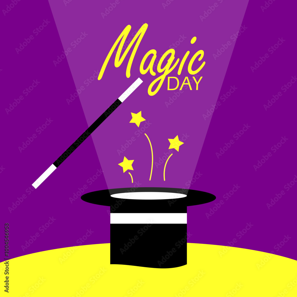 National Magic Day is celebrated on October 31st. Magician hat and ...