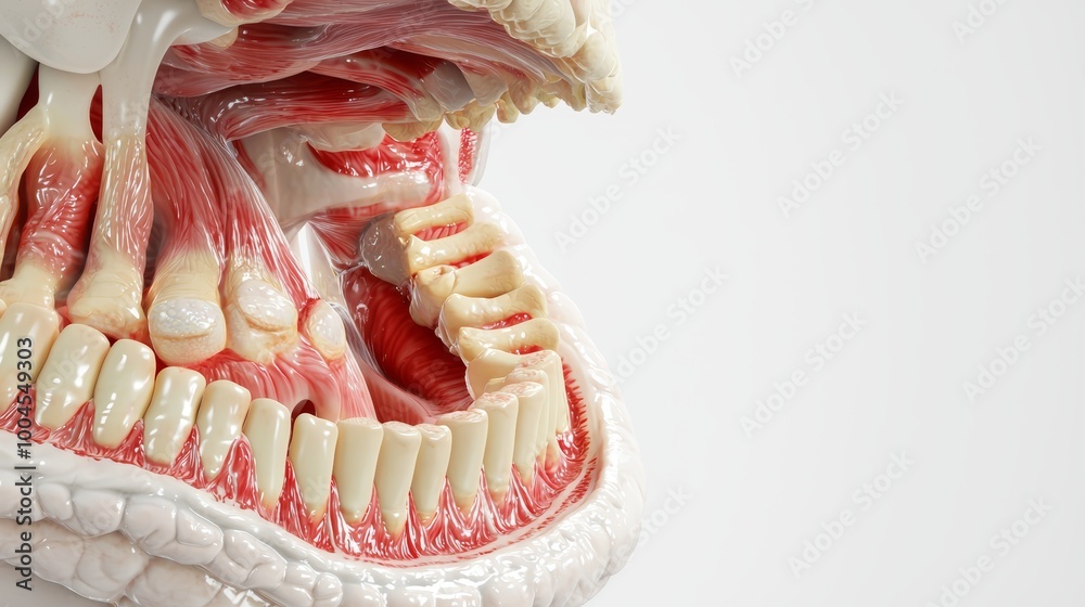 A zoomed-in view of a 3D human stomach model showing the gastric juices ...