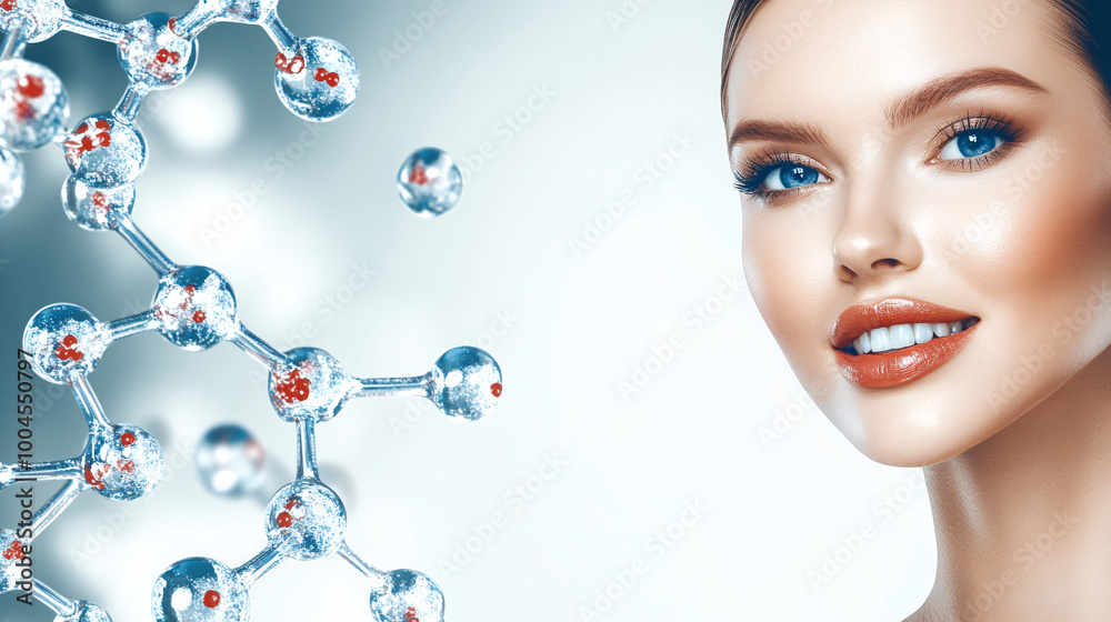 white background, beautiful woman, perfect skin, first aid kit ...