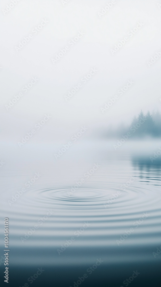 A serene reflection of soft ripples on a still water surface, with pale ...