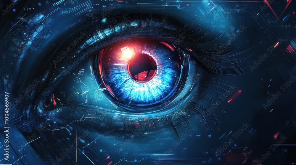 High quality blue eye vision future banner for promoting vision health ...