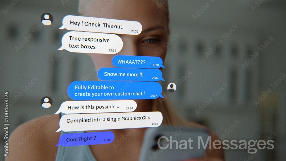 Social Media Responsive Chat Messages Stock Template | Adobe Stock