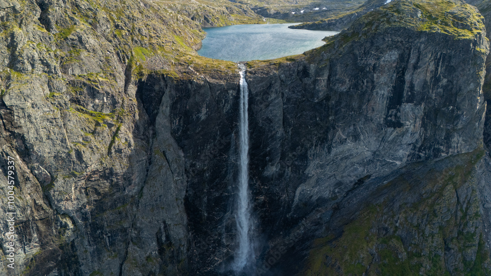 Mardalsfossen waterfall in Molde Municipality in Møre og Romsdal county ...