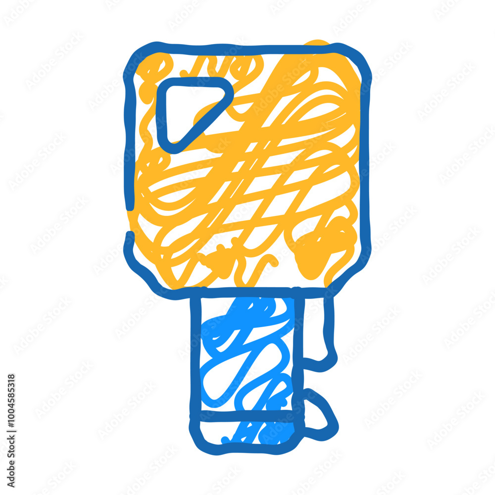 key for twist lock doodle icon sketch vector. key for twist lock sign ...