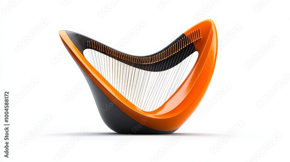 Modern Harp Design: Sleek orange and black harp, futuristic design ...