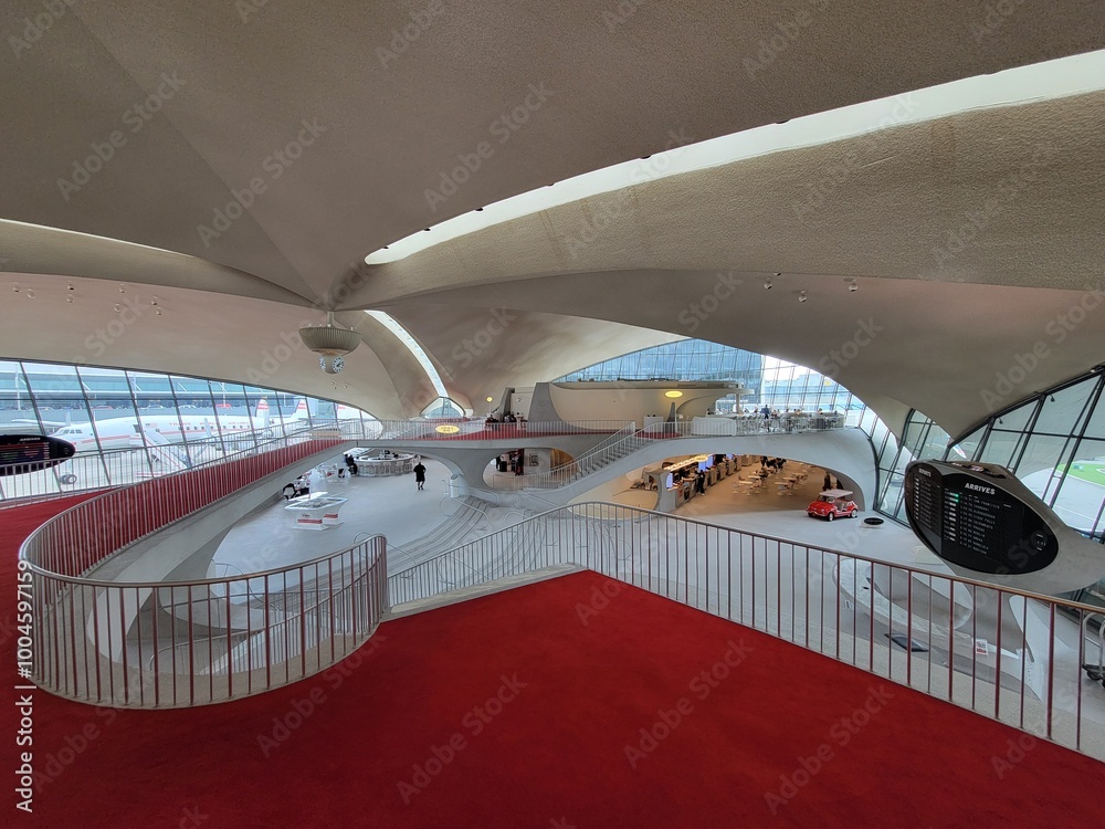 Interior of the old TWA Terminal (Now TWA Hotel) at John F. Kennedy ...