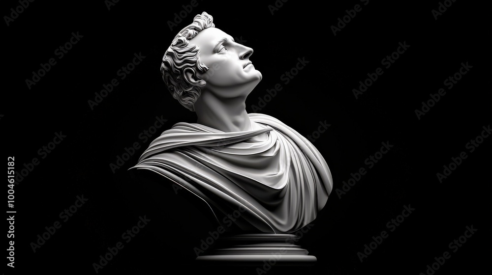 The Eternal Gaze: A timeless marble bust of a Roman emperor, captured ...