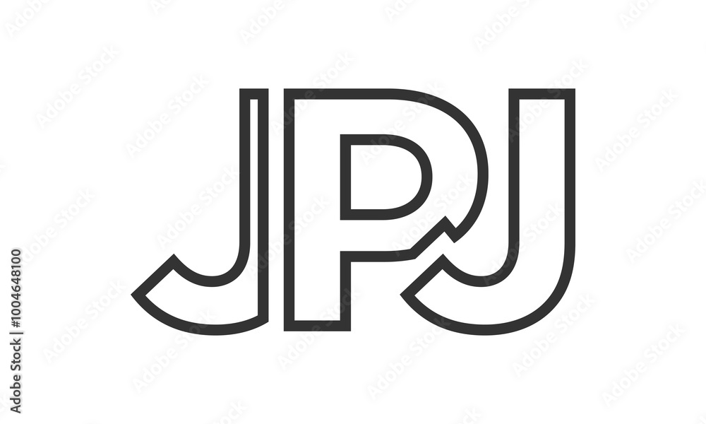 JPJ logo design template with strong and modern bold text. Initial ...