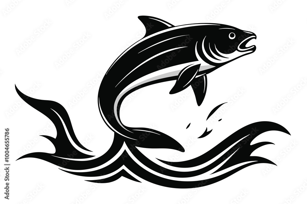 fish jumping out of the water ripple with splash C.eps Stock Vector ...