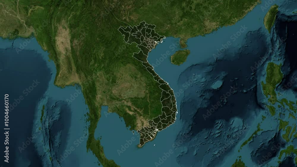 Zoom from Earth to Vietnam. (with Provinces) World map animation with ...