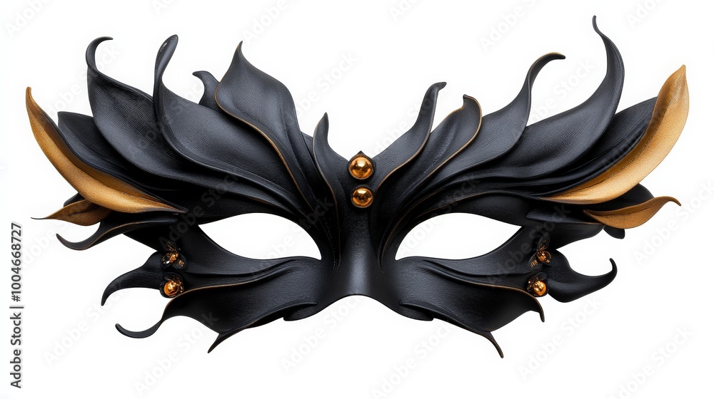 Black Venetian Masquerade Mask: A dramatic black masquerade mask with ...