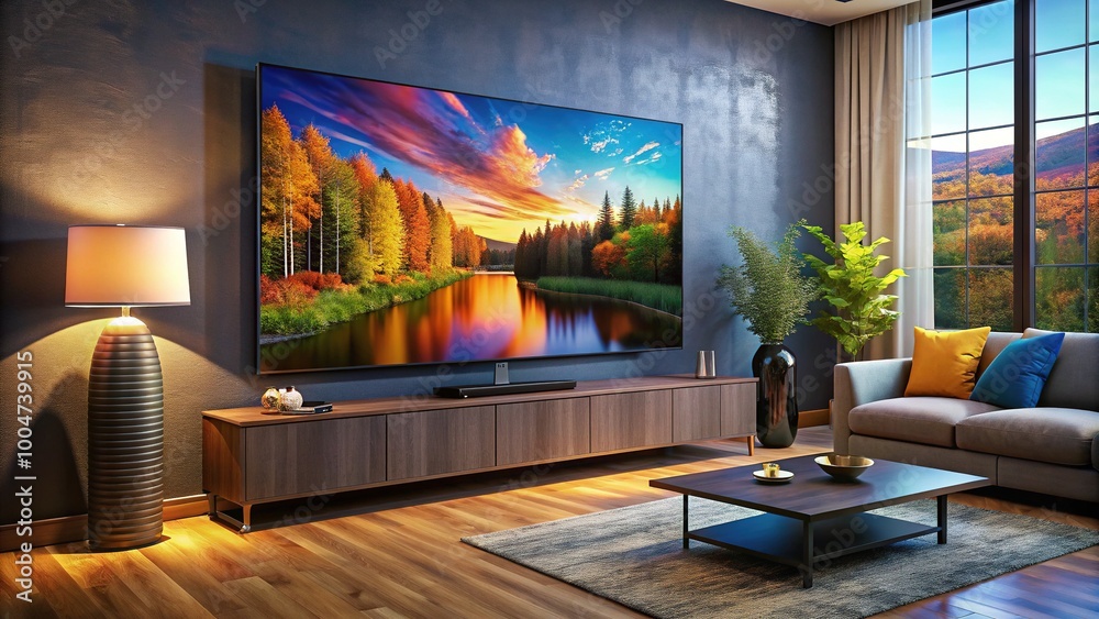 Modern high-definition television with sleek design and large screen ...