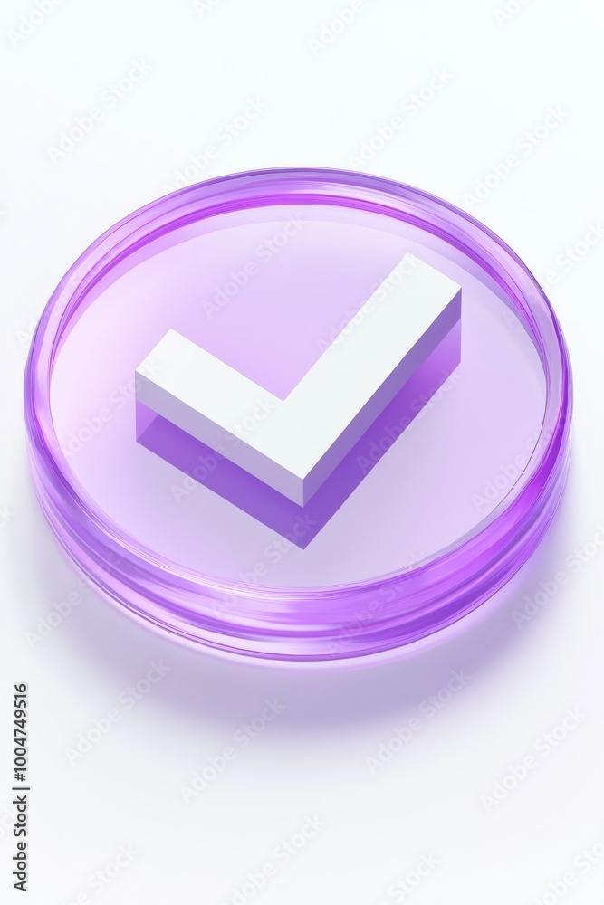 3D Purple Checkmark Icon with a transparent background, perfect for ...