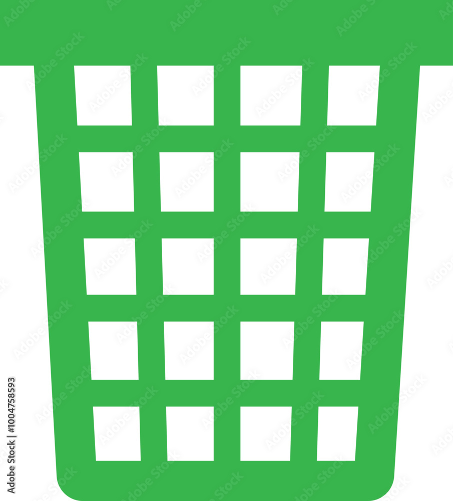 Trash bin Garbage icon in flat green. vector for apps or web trash ...