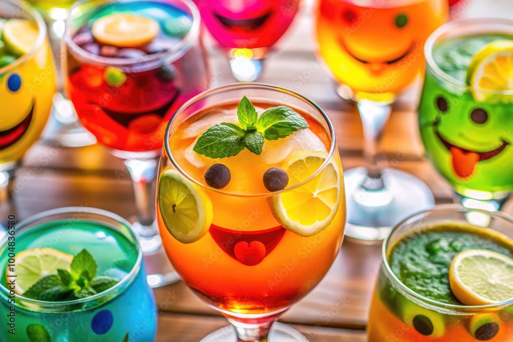 Colorful Drink Emoji Representing Refreshing Beverages and Fun Social ...