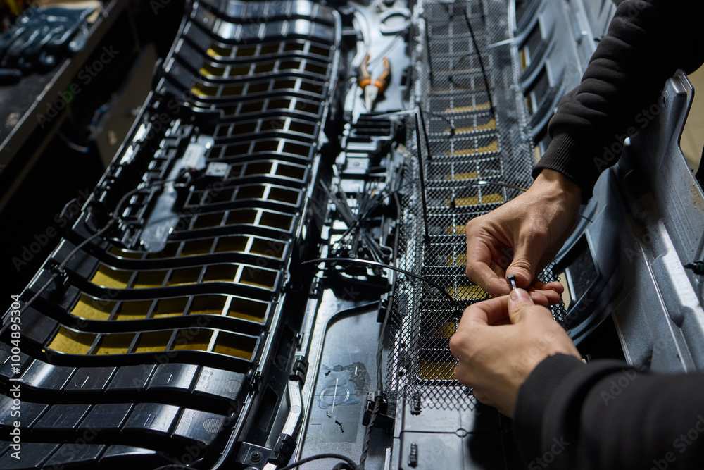 Hands Skillfully Engaged in the Complex and Detailed Process of ...