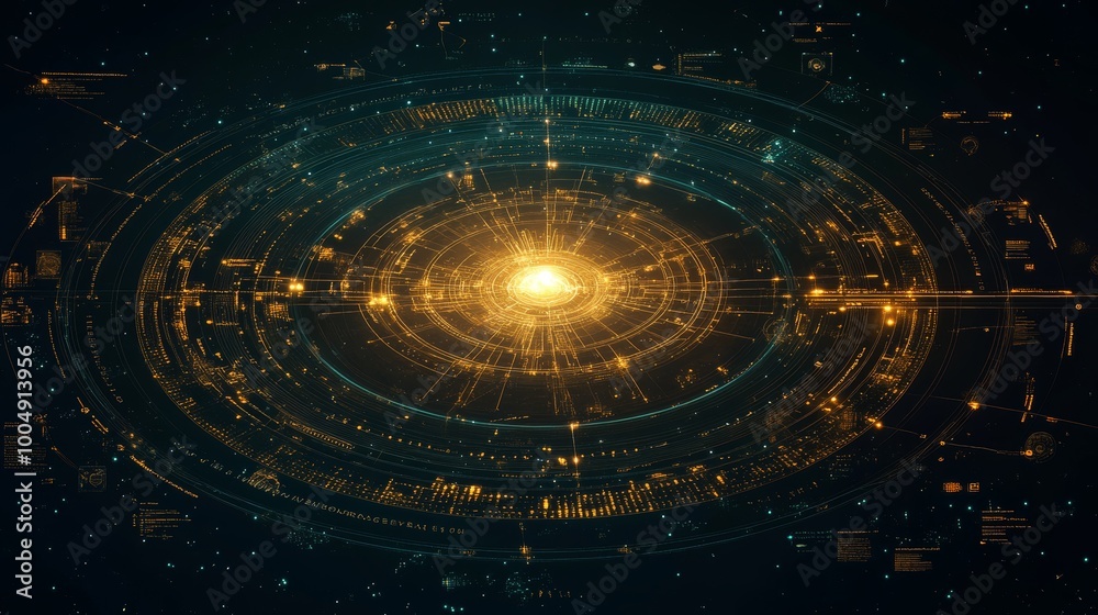 Artistic representation of a circular timeline, illustrating the ...