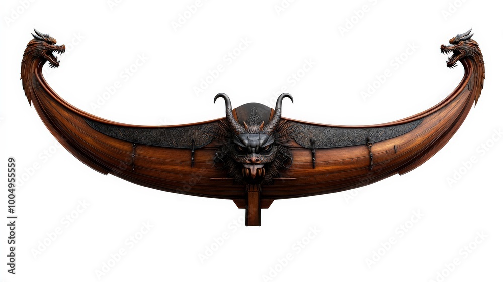 Dragon Ship Model: A majestic Viking longship model with intricately ...