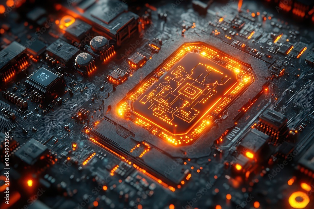 ภาพประกอบสต็อก highly detailed illustration of advanced technology ...