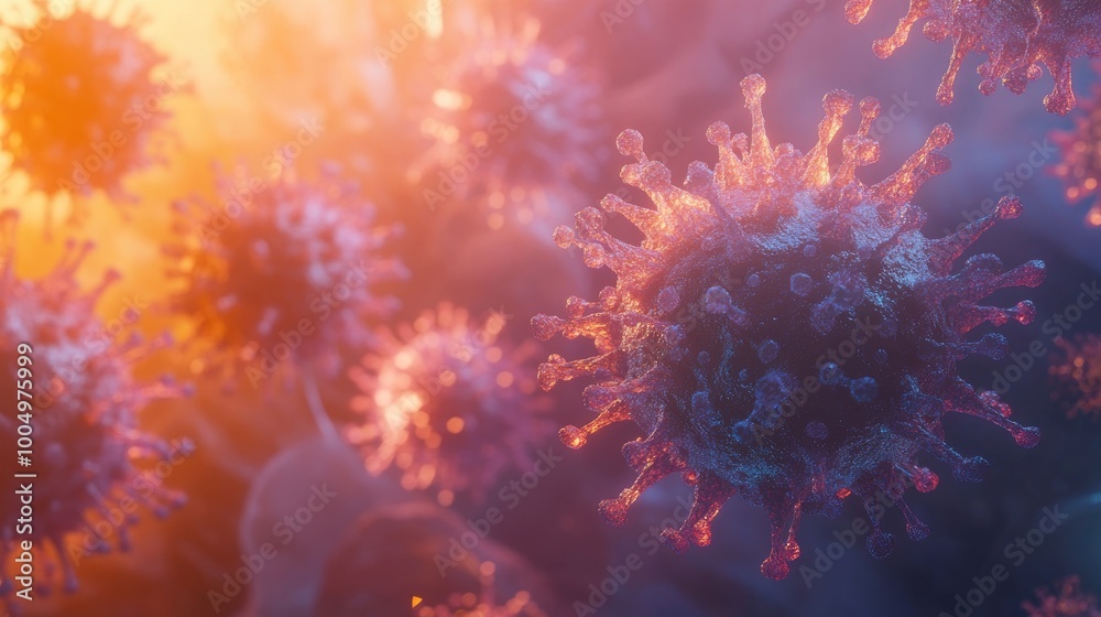 Mesmerizing abstract pattern of viruses spreading across a dynamic ...