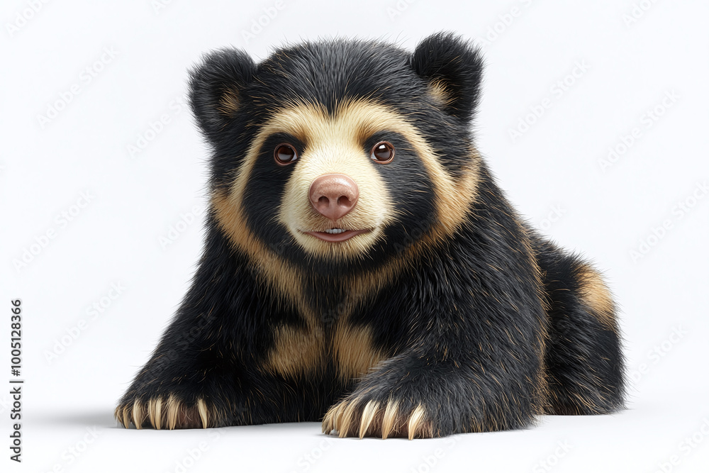 Cute Spectacled Bear: A spectacled bear with its unique facial markings ...