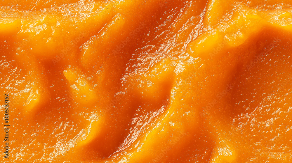 a close-up, top-down view of sweet potato jam spread across the entire ...