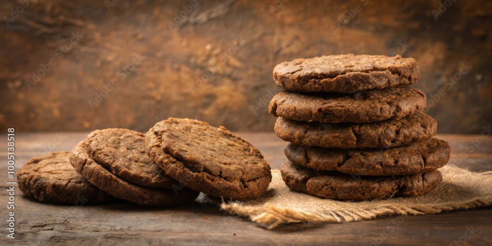Organic cow dung cakes (havan gomaya gobar) on brown background ...