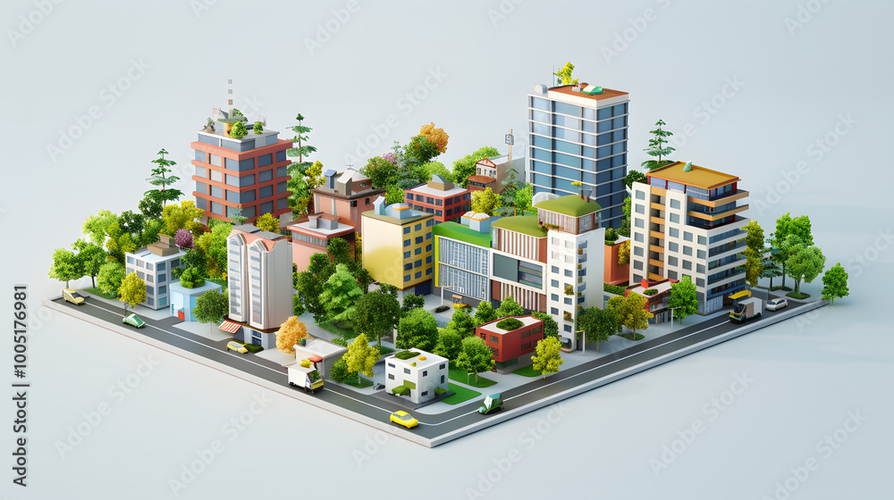 Zoning Diagram In Architectural Design 3D Stock Illustration | Adobe Stock