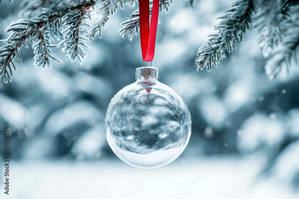 Transparent empty Christmas bauble. Transparent empty Christmas ball ...