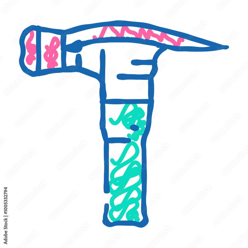 framing hammer doodle icon sketch vector. framing hammer sign. isolated ...