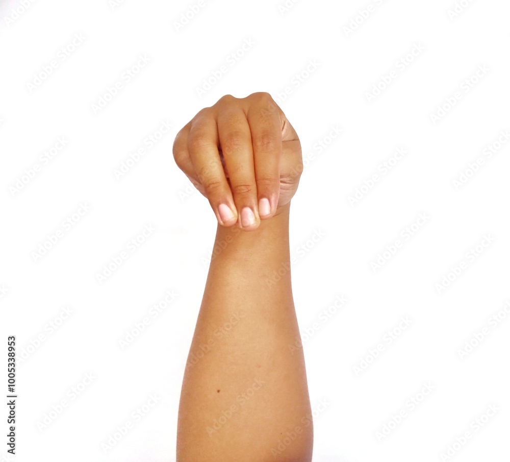 Deaf alphabet letter M by hand. Letter 'M' in sign language, isolated ...