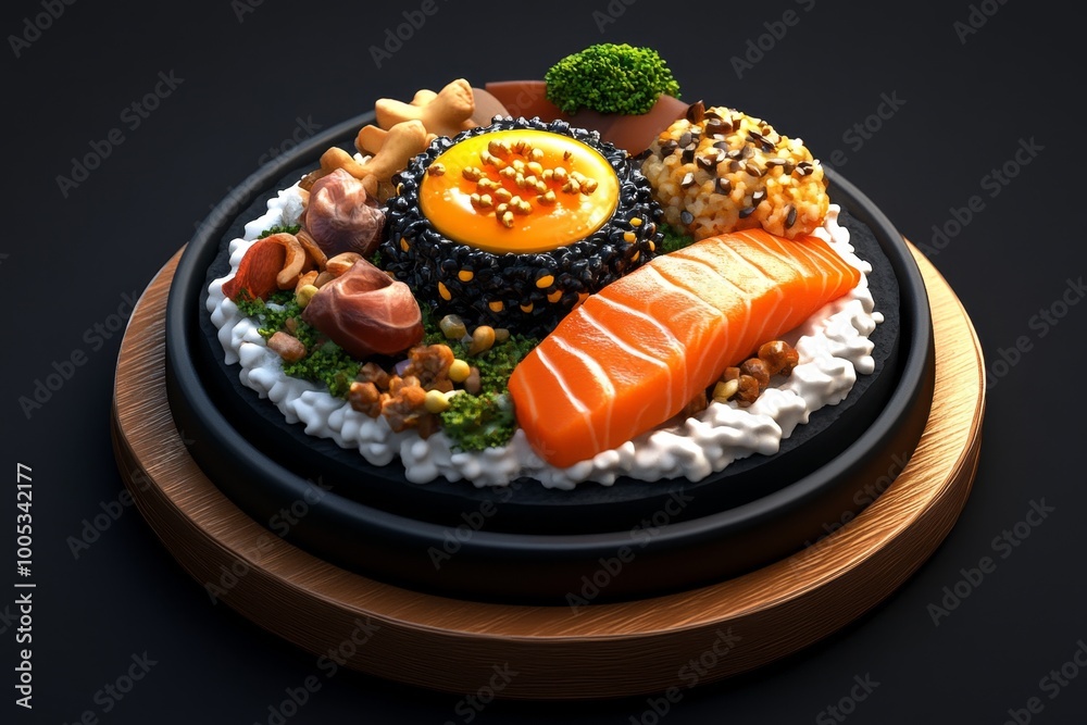 Interactive 3D digital model of a balanced breakfast plate, where users ...