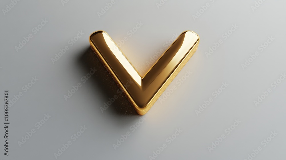 A shimmering gold tick mark, embodying confirmation and accuracy. The ...