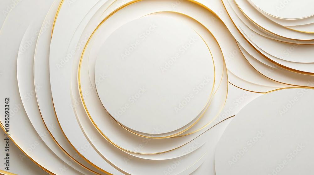 Abstract Layered Paper Circles with Soft Curves. A visually appealing ...