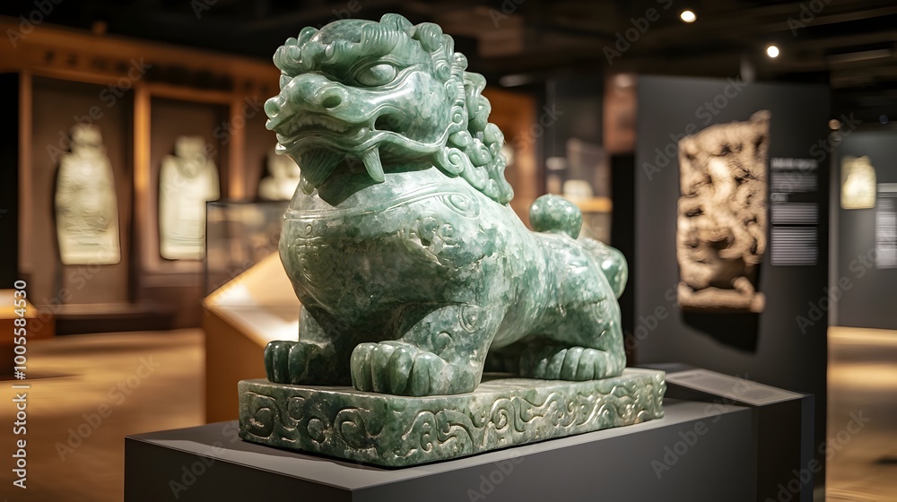 Stunning Jade Pixiu Sculpture an Auspicious Mythical Creature from ...