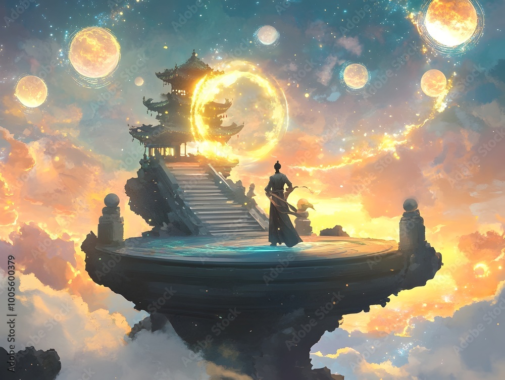 Pixiu a mythical Chinese guardian creature stands majestically on a ...