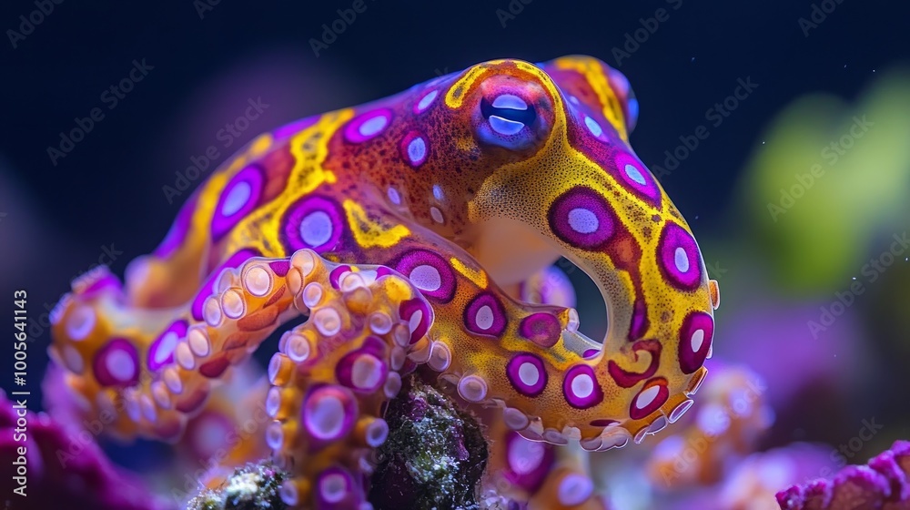 The purple-Ringed Octopus (genus Hapalochlaena) is a small but venomous ...