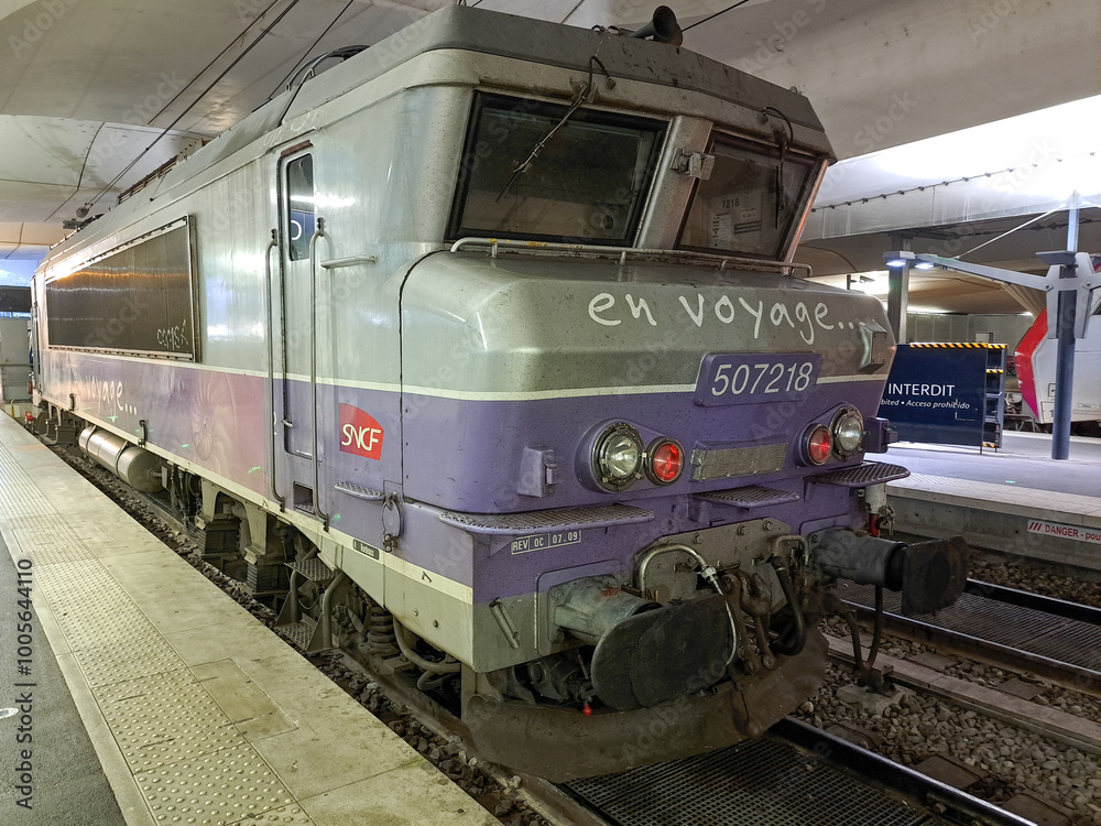 SNCF class BB 7200 regional train hauled by an electric locomotive in ...