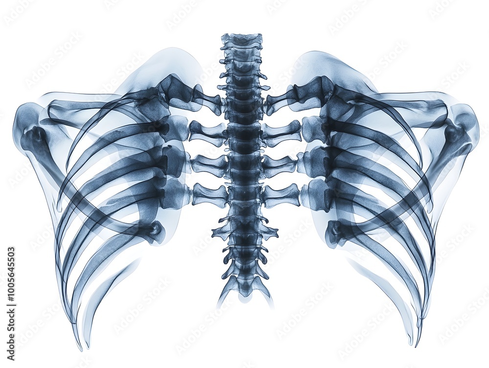 Detailed X ray of the Intricate Bone Structure of the Human Rib Cage ...