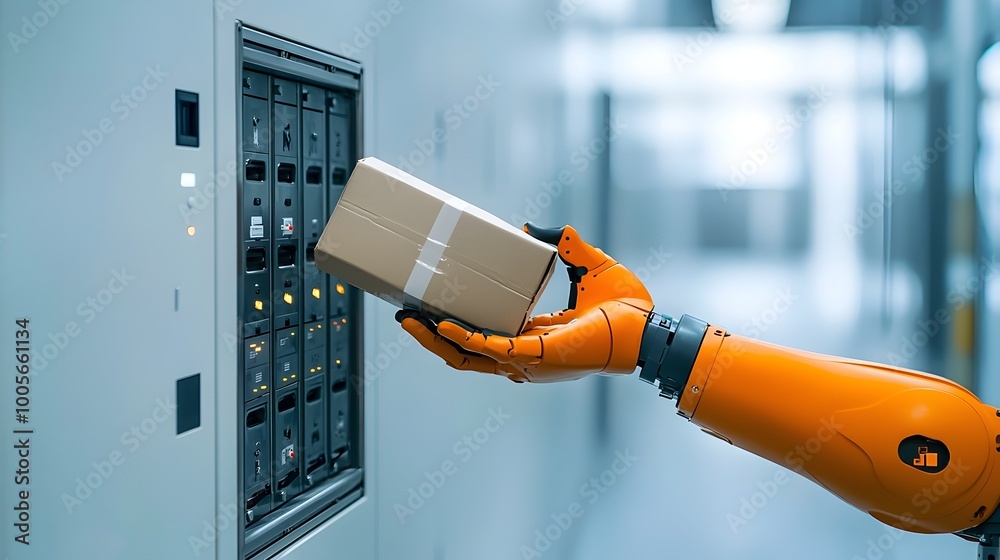 Robotic Arm Placing Package into Smart Delivery Locker for Automated ...