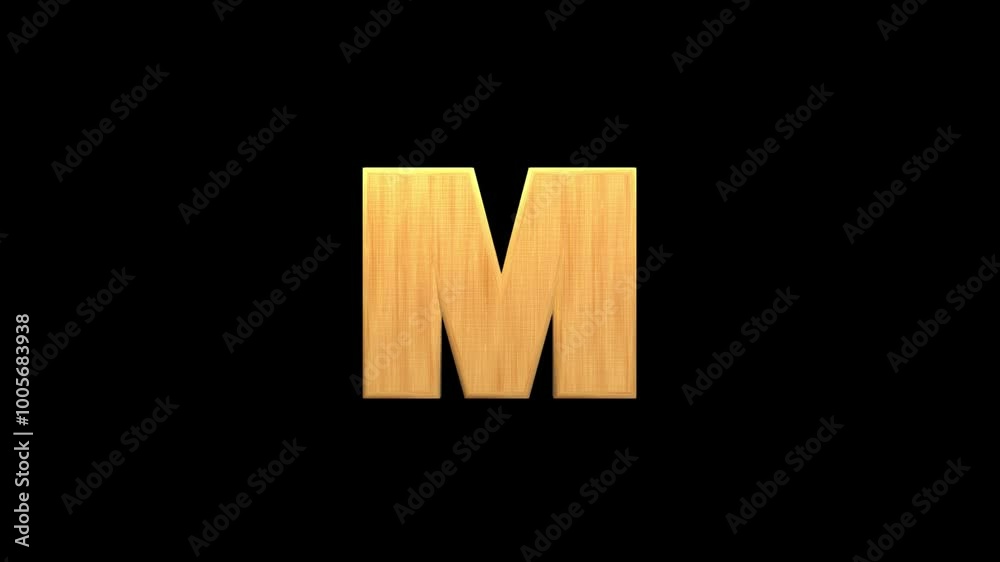 All capital wooden letters animation, animated yellow wooden letters on ...