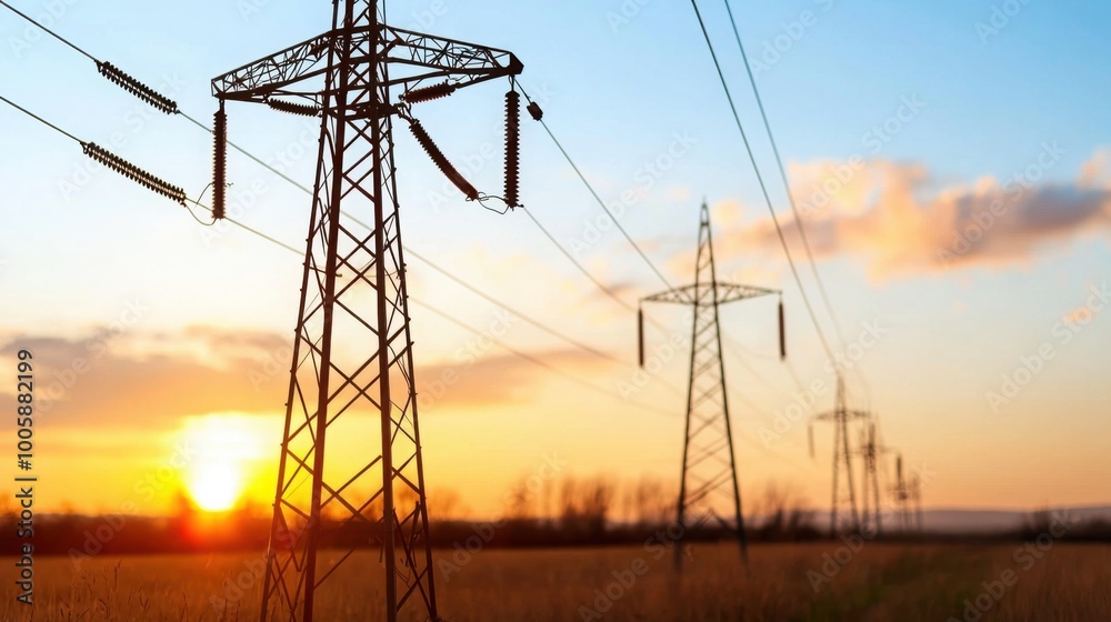Simplified power grid diagram with substations, voltage meters, and ...