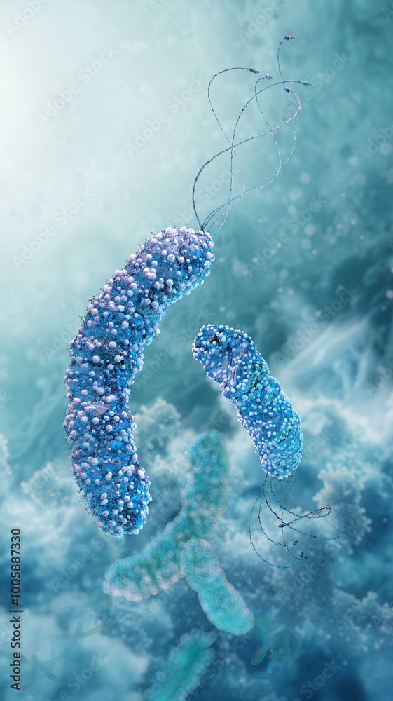 Helicobacter pylori, spiral bacterium causing stomach ulcers ...