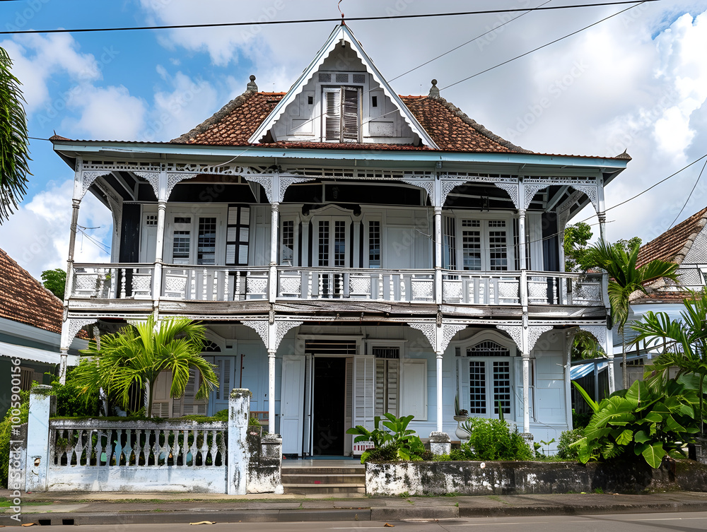 Beautiful Surinamese Dutch colonial architecture in Paramaribo ...