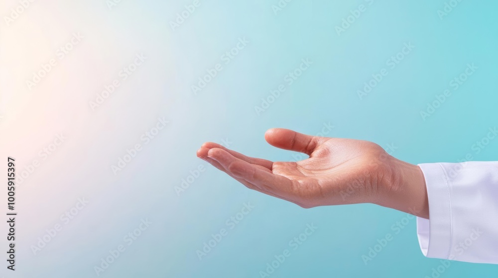 Foto de Patient holding out their hand for a cholesterol finger-prick ...