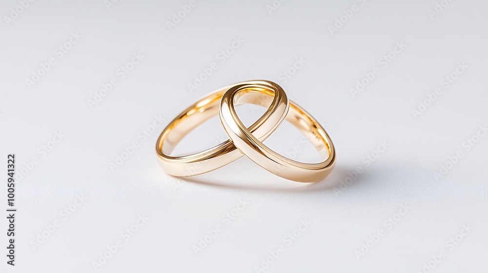Gold wedding rings intertwined, symbolizing love and commitment, gold ...