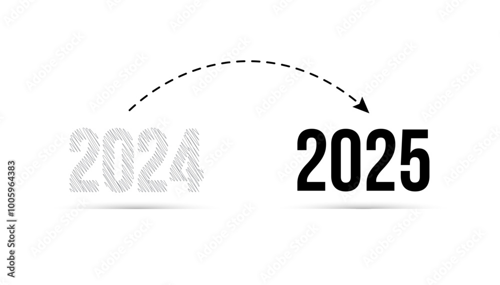 New year 2025 transition concept banner design movement from 2024 to ...