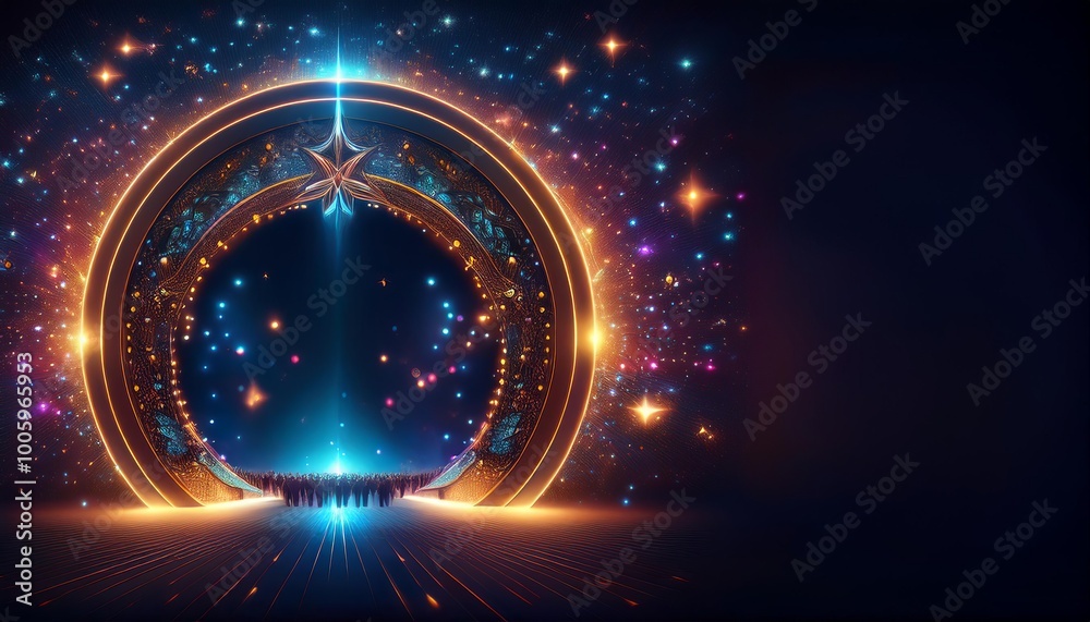 Circle teleport podium. Portal science futuristic stage. Hi-tech ...