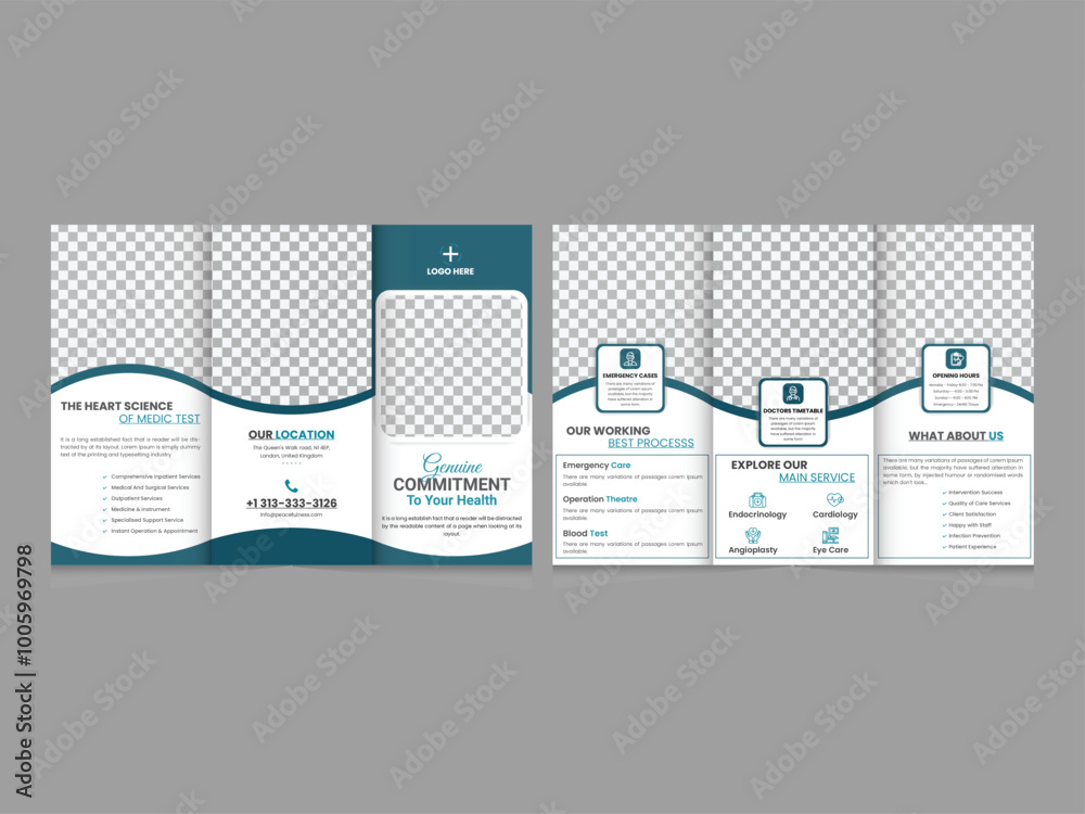 Minimal and professional Medical vector trifold brochure design ...