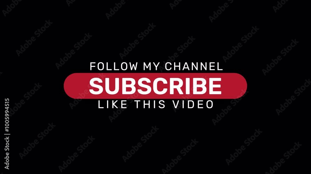 Red subscribe button with white text on a black background. Perfect for ...